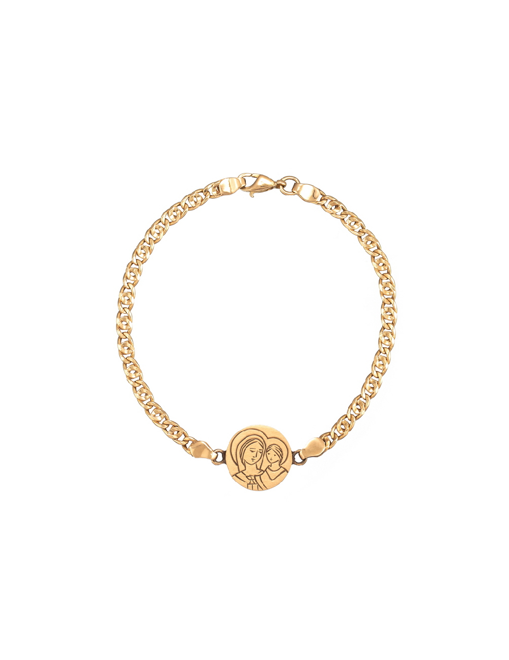 Pulsera escapulario virgen oro ley